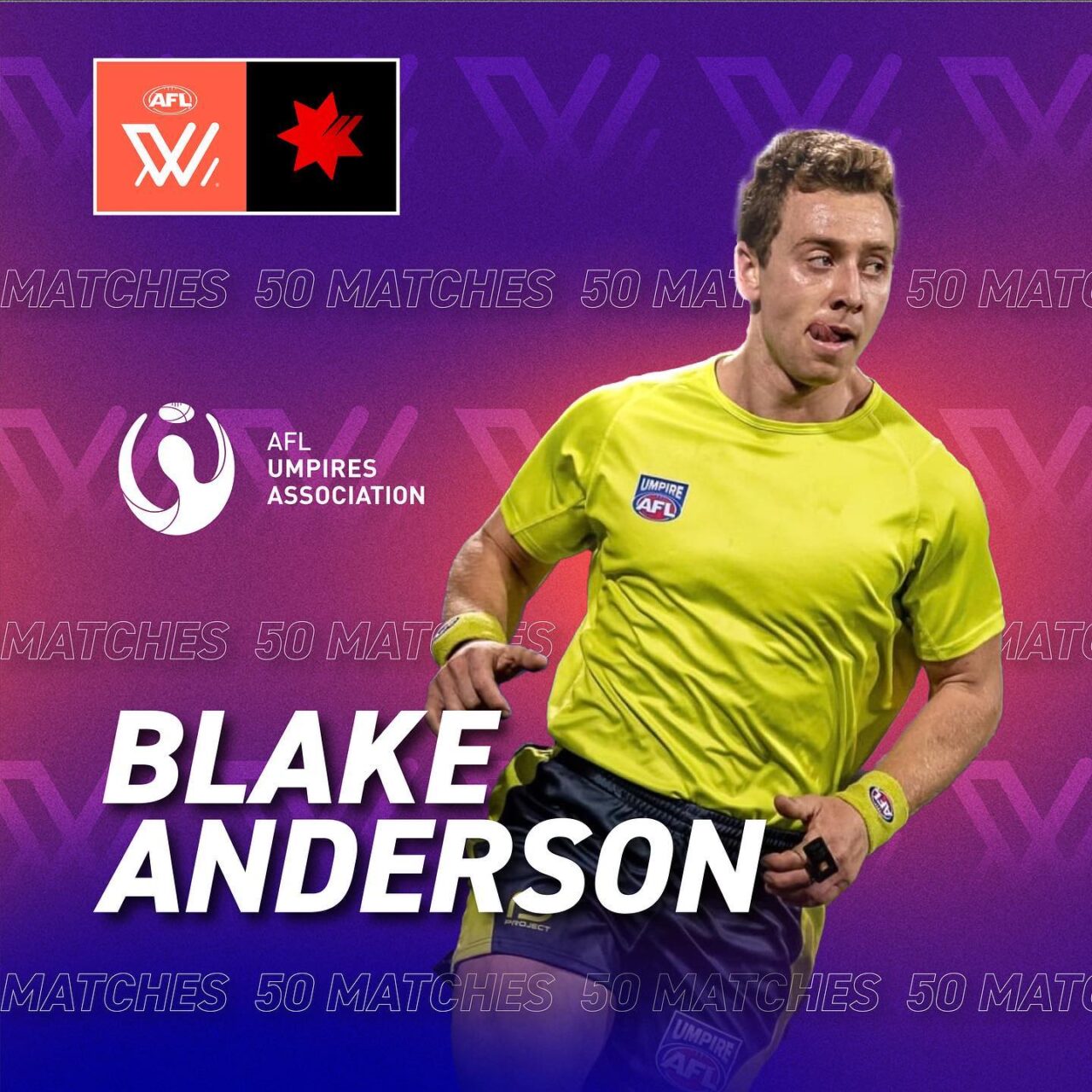 Blake Anderson – 50th AFLW match - AFLUA