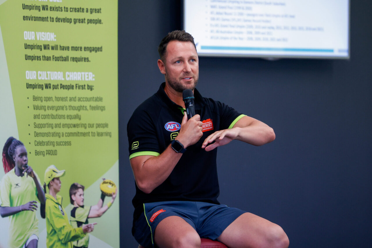 Brett Rosebury attends WA Community Umpiring Launch - AFLUA